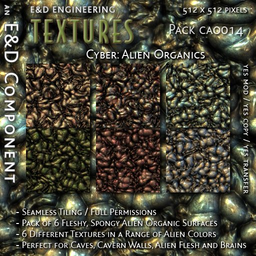 Second Life Marketplace - [CAO014] 6 Fleshy Textures Alien Organic Textures Hive Textures Brain ...